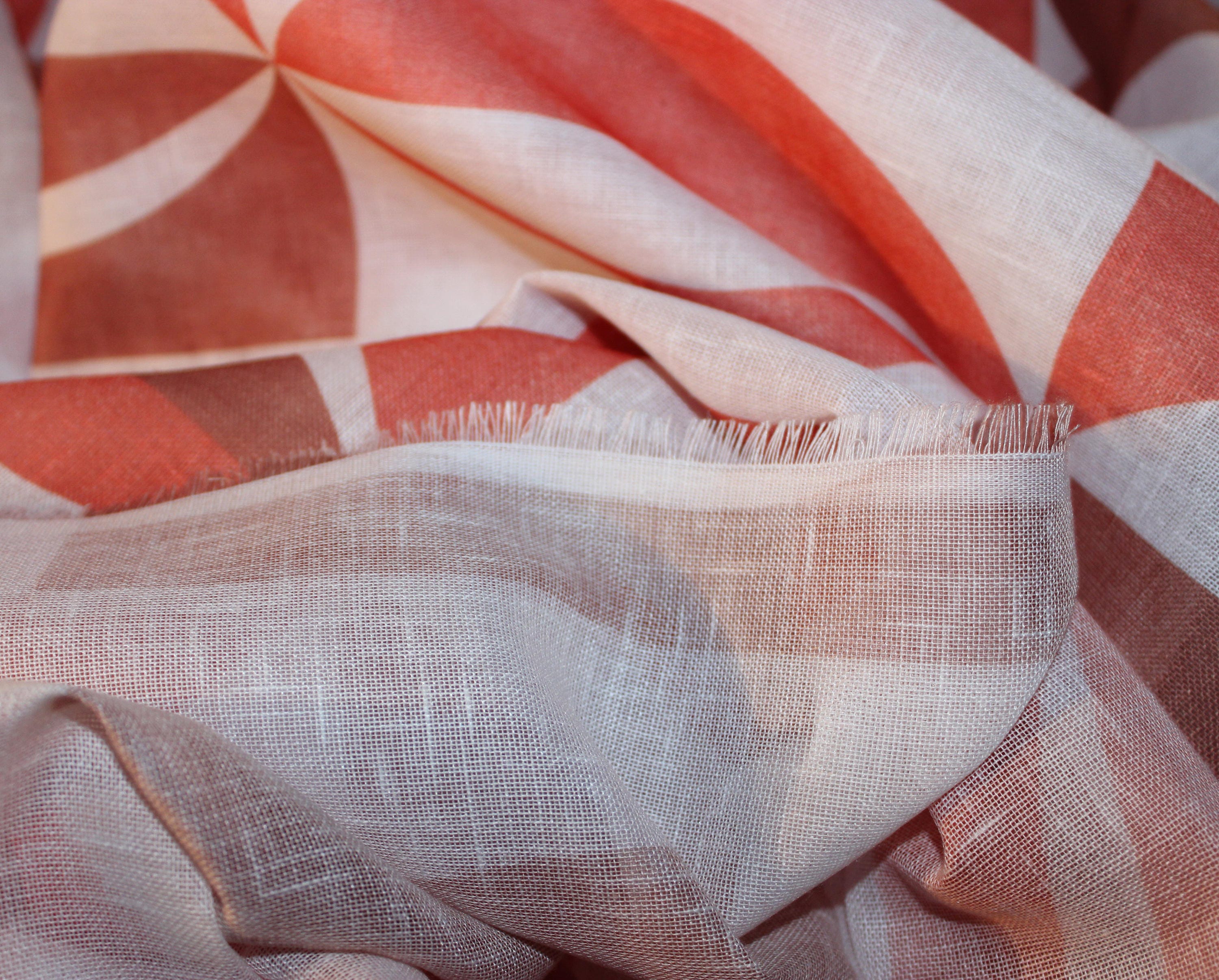 Fabulous Vintage White Fabric Geometric Pattern. Textile Craft | Etsy