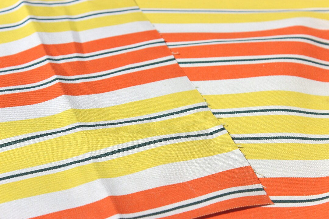 Vintage Mid Century Modern 50s Retro Striped HQ Fabric Textile Supplies ...