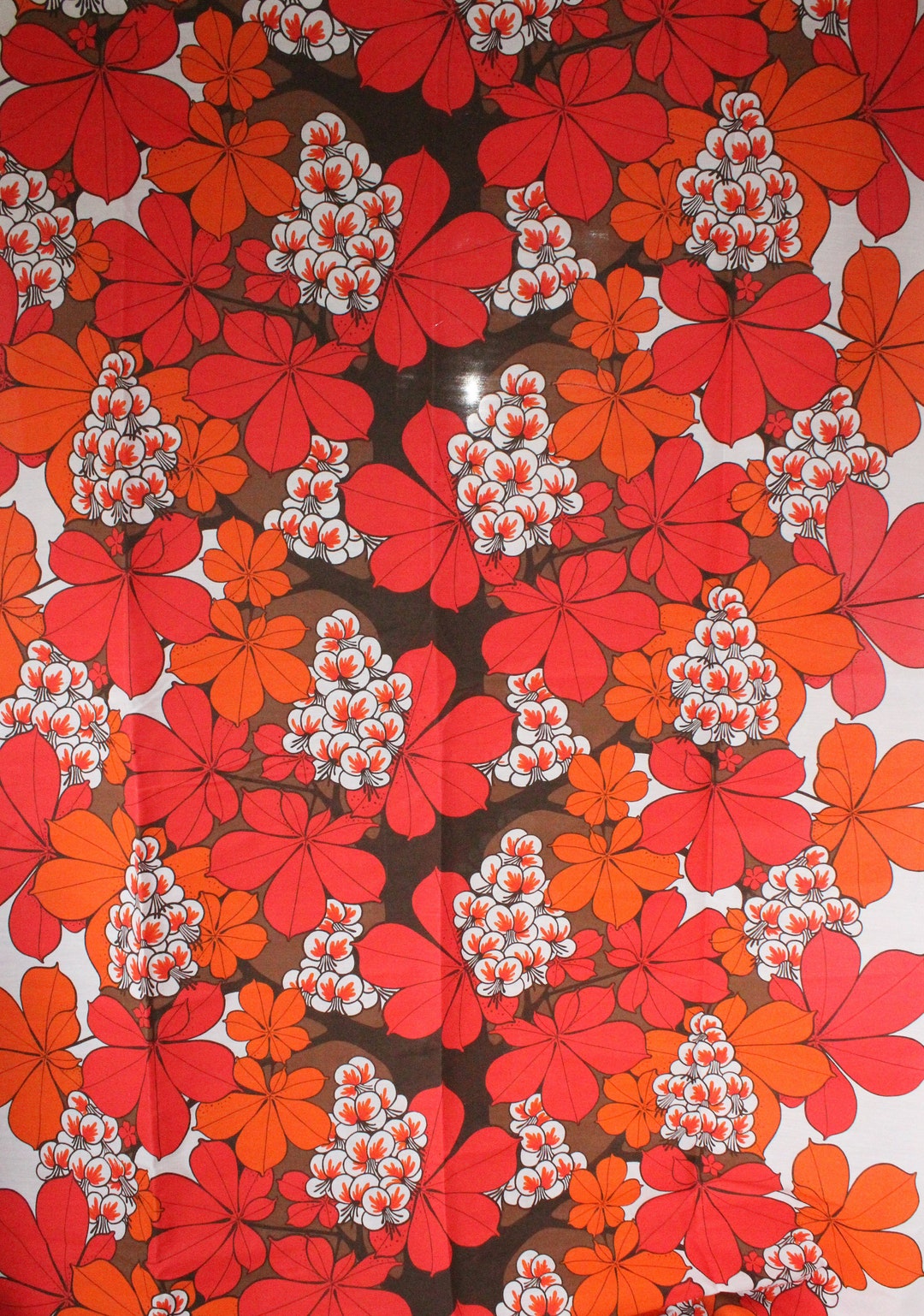 Fantastic Vintage Mid Century 60s Curtain Length Panel Retro Pattern ...