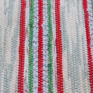 Nice Vintage Handwoven Colorful Striped Rag Rug Carpet Table Runner ...