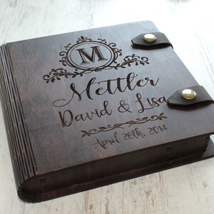 Monogram Photo Box, Personalized Wedding Album Box, Photo Storage Box ...