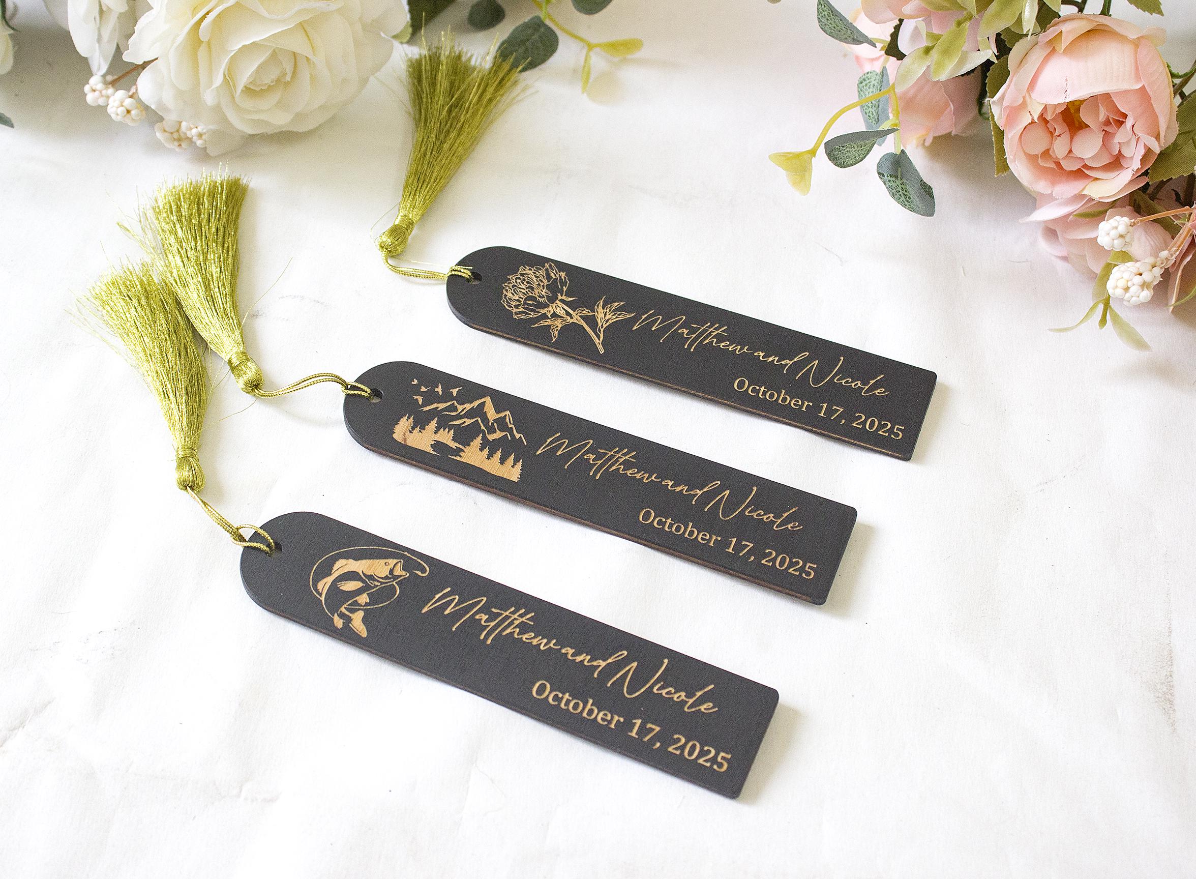 Bookmark Favors, Personalized Wedding Favor Gift, Wooden Place Cards ...