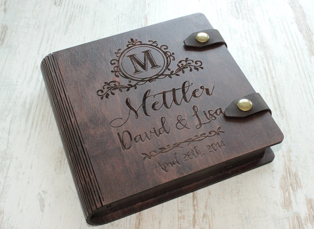 Monogram Photo Box, Personalized Wedding Album Box, Photo Storage Box ...