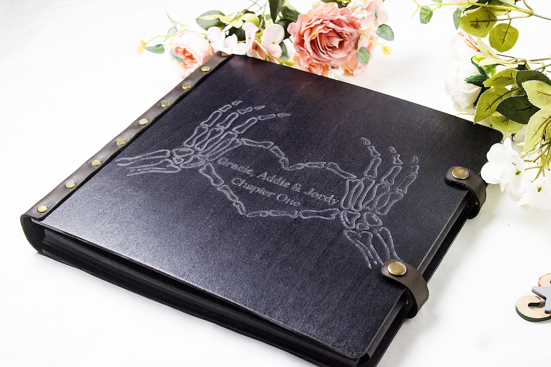 Custom Engraved Photo Album, Personalized Scrapbook, Birthday Gift ...
