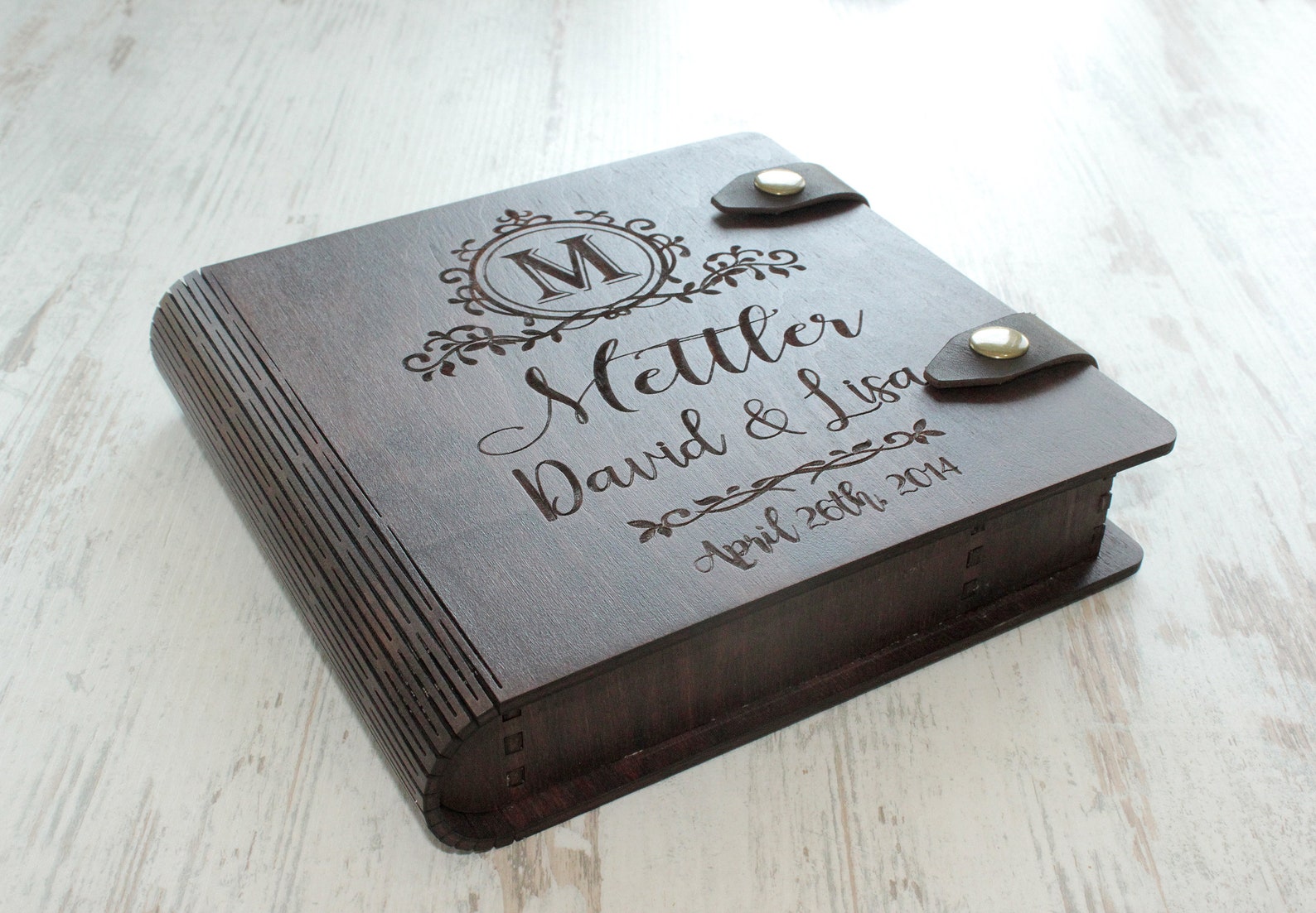 Monogram Photo Box Personalized Wedding Album Box Photo - Etsy