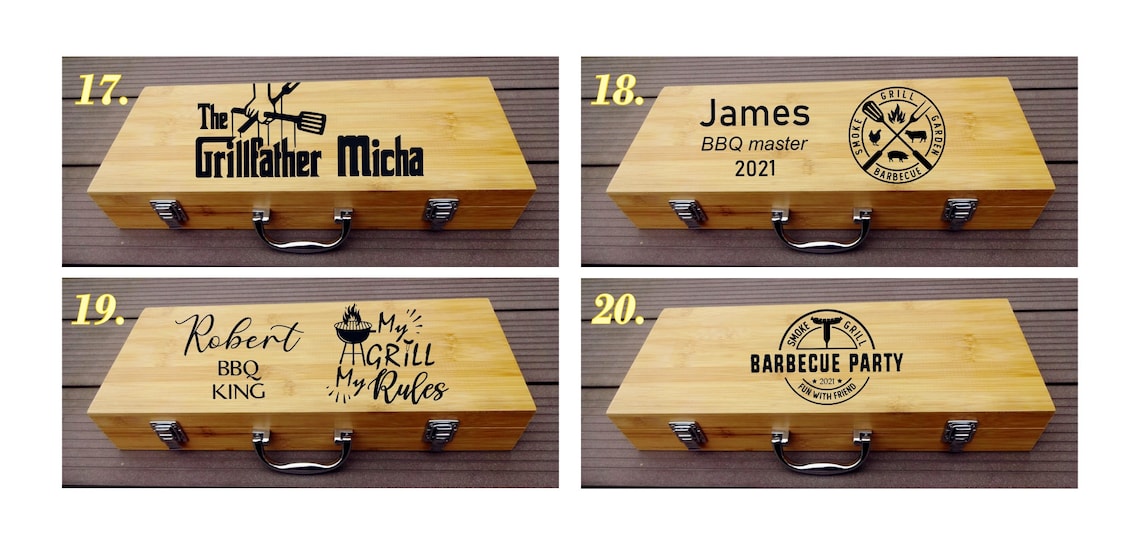 BBQ SET 5 Tools Custom Engraved Personalized Grilling Set With - Etsy