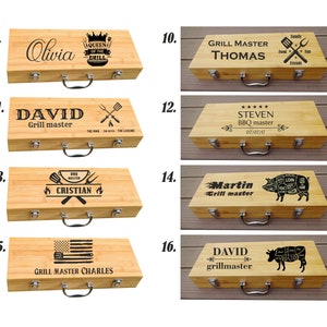 Personalized Barbecue Set With 5 Grilling Tools- Custom Engraved BBQ ...
