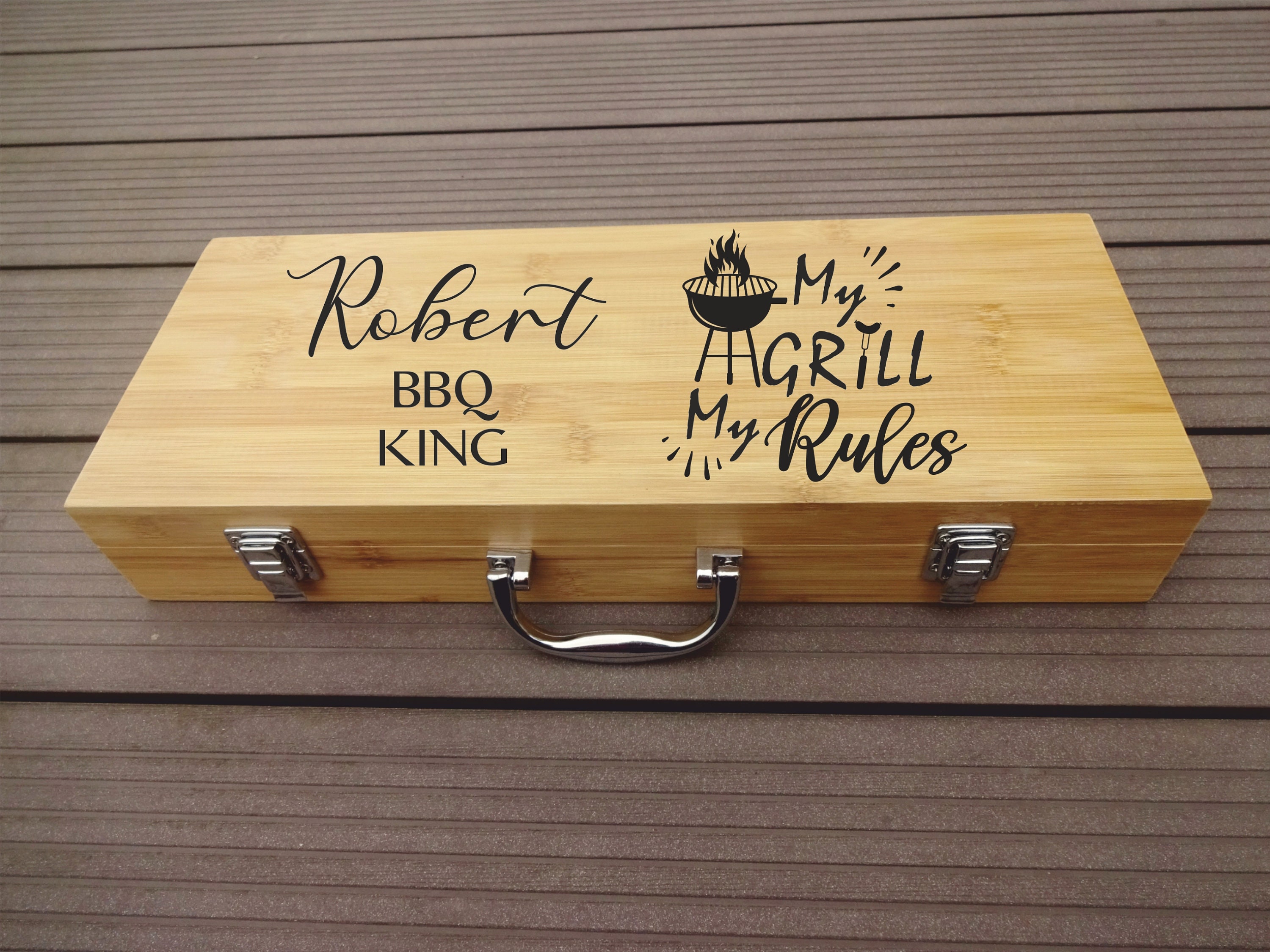 BBQ SET TANDEM With 5 Tools Custom Engraved Grilling Set With | Etsy