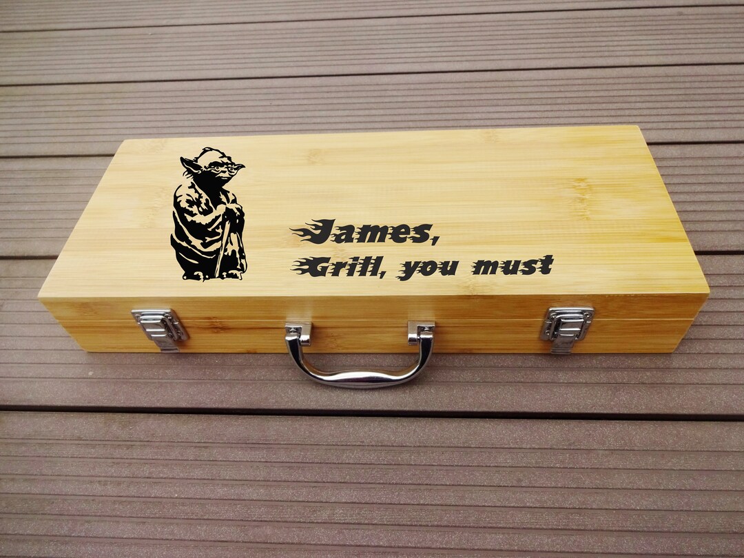 GRILL YOU MUST Custom Engraved Grilling Set in Bamboo Case ...