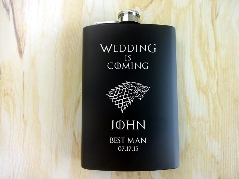 PERSONALIZED FLASK 7 Oz Wedding is Coming Gift for Him Gift for Dad ...
