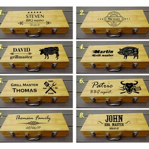 GRILL YOU MUST Custom Engraved Grilling Set in Bamboo Case ...