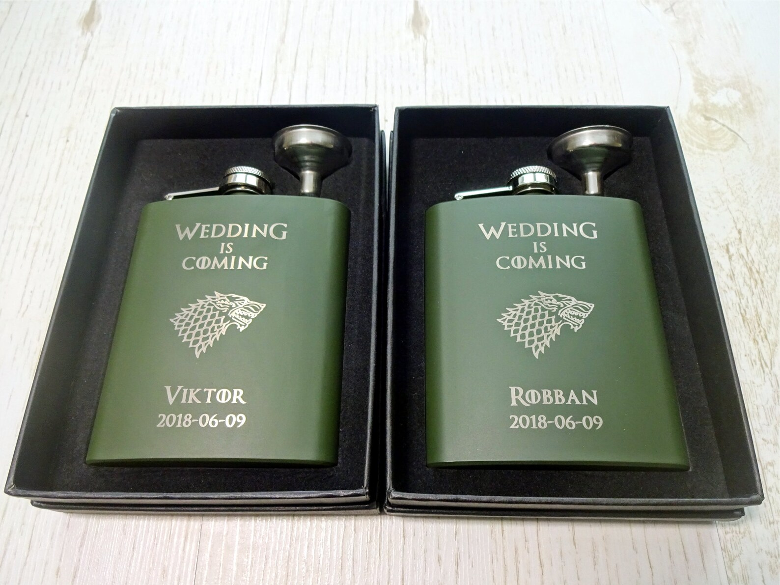FLASK SET 8 Pcs 7 Oz Wedding is Coming Personalized Flask Gift | Etsy