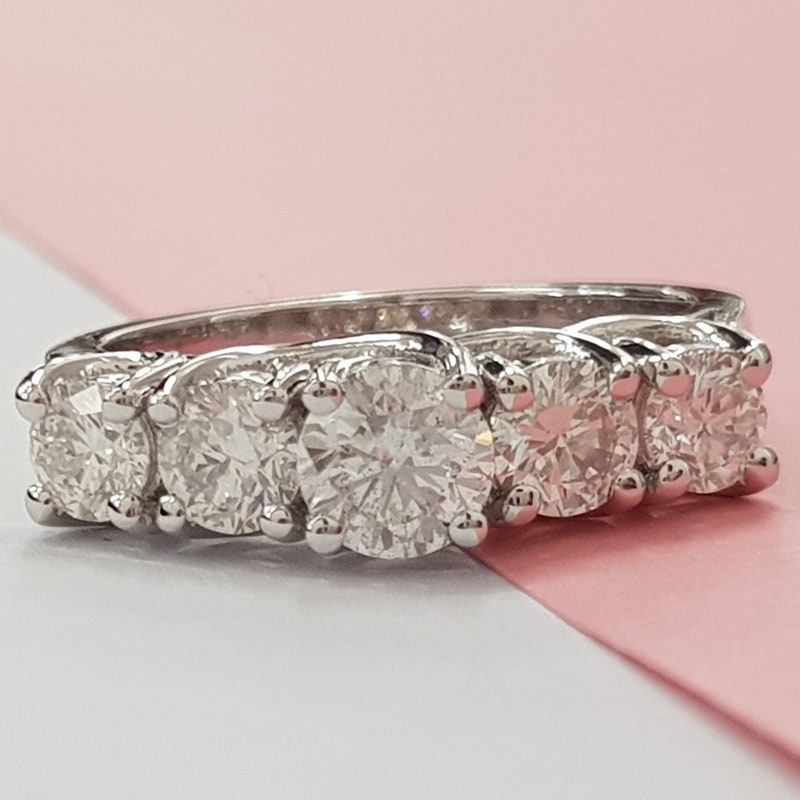 5 Diamond Ring - Etsy