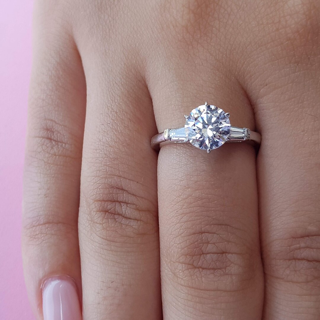 2 Carat Real Diamond Engagement Ring for Women - Etsy