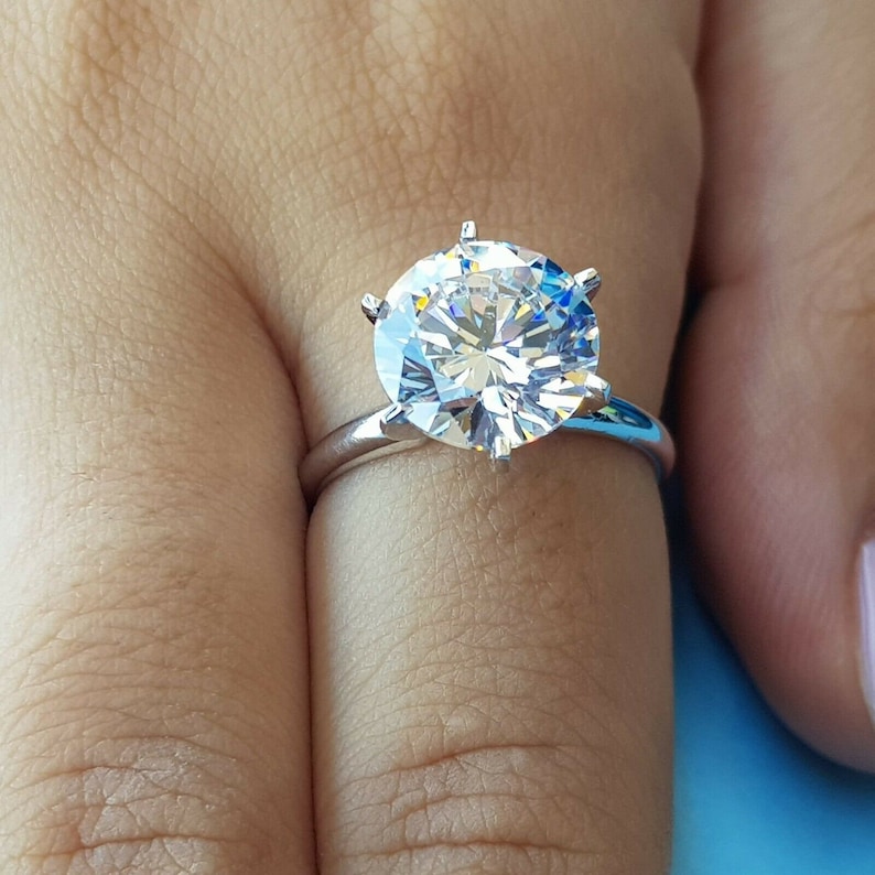 3 Carat Solitaire Ring, 3 CT Moissanite Diamond Ring, Fine Solitaire ...
