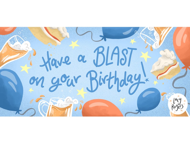 Have a Blast on Your Birthday Card / Men's Birthday Cards | Etsy