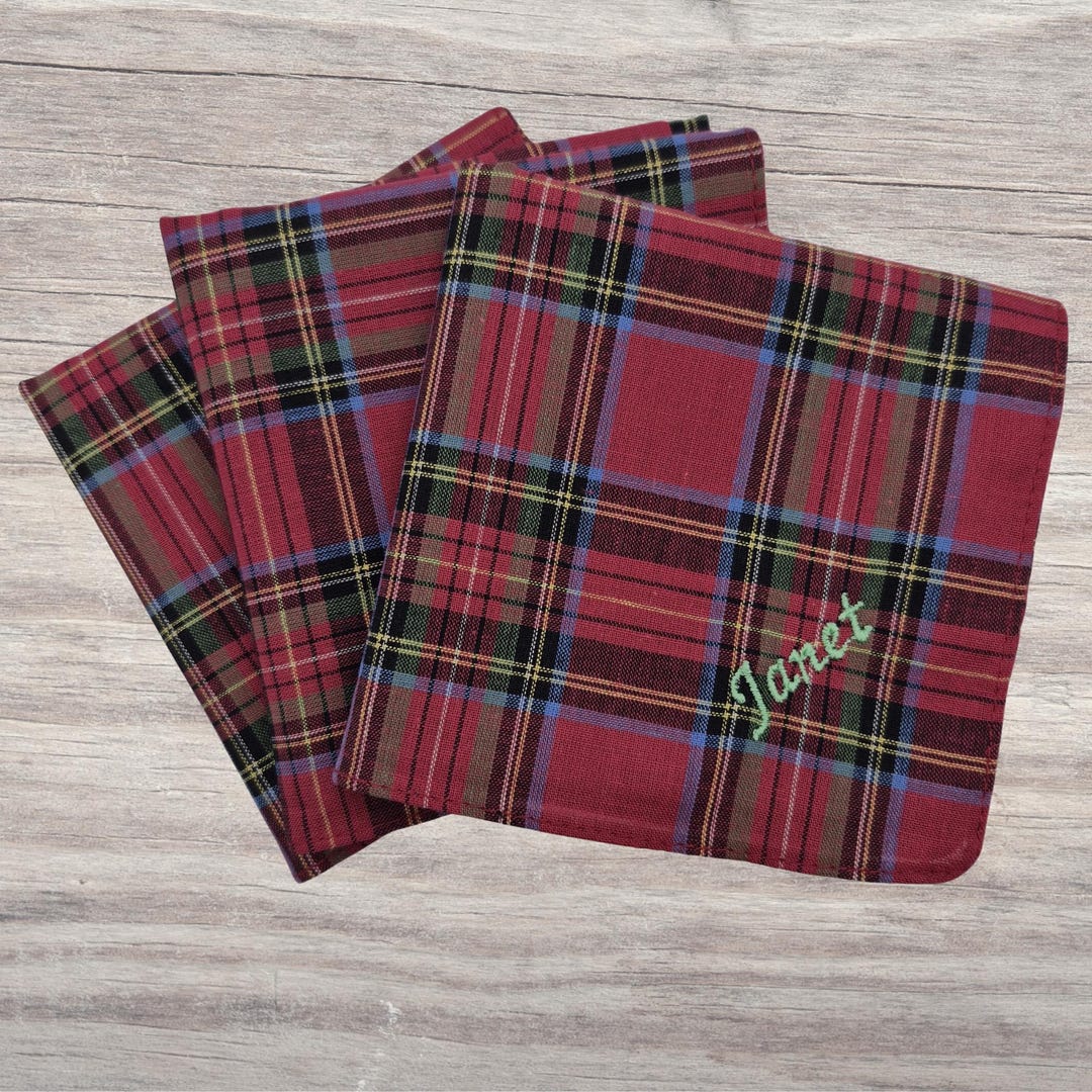 Royal Stewart Personalised Handkerchief - Embroidered Custom Name or ...