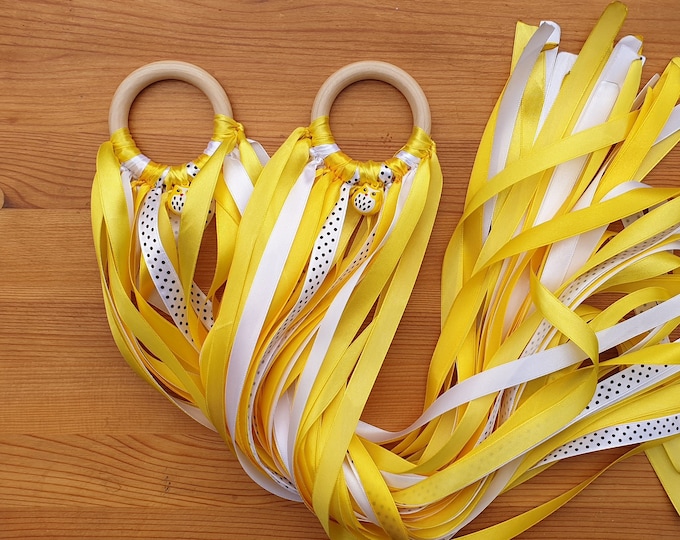 24 Piece Set Any Ribbon Wand Waldorf Inspired Hand Kite Ribbon Dancing ...