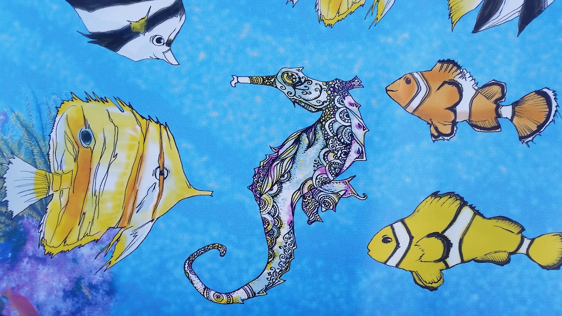 Ocean Playmat Sea Playmat - Easy to Clean Seaworld Mat With a Treasure ...