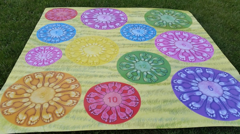 Flowers Footprints and Numbers Playmat- Easy to Clean Activity Mat- for ...