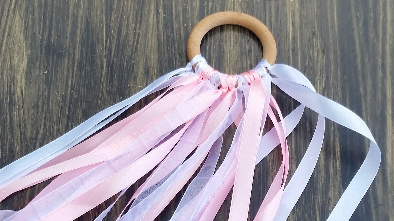 Sweet Pink Ribbon Wand Waldorf Inspired Hand Kite Ribbon Dancing Ring ...