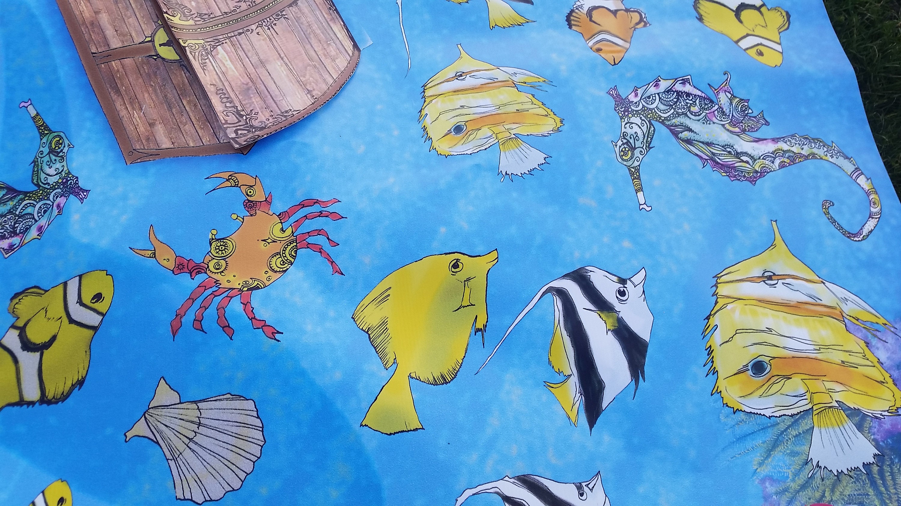 Ocean Playmat Sea Playmat - Easy to Clean Seaworld Mat With a Treasure ...