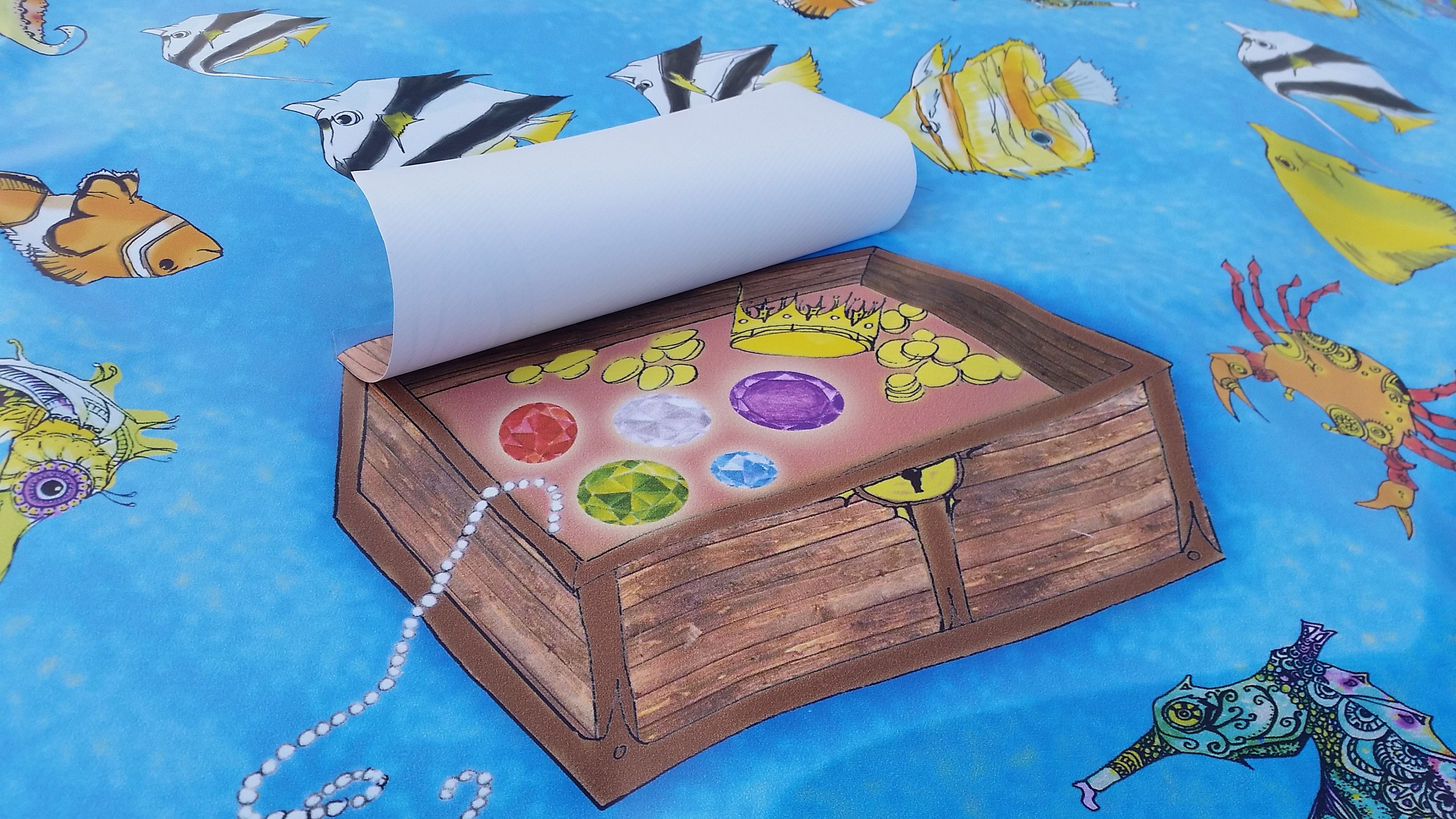 Ocean Playmat Sea Playmat - Easy to Clean Seaworld Mat With a Treasure ...