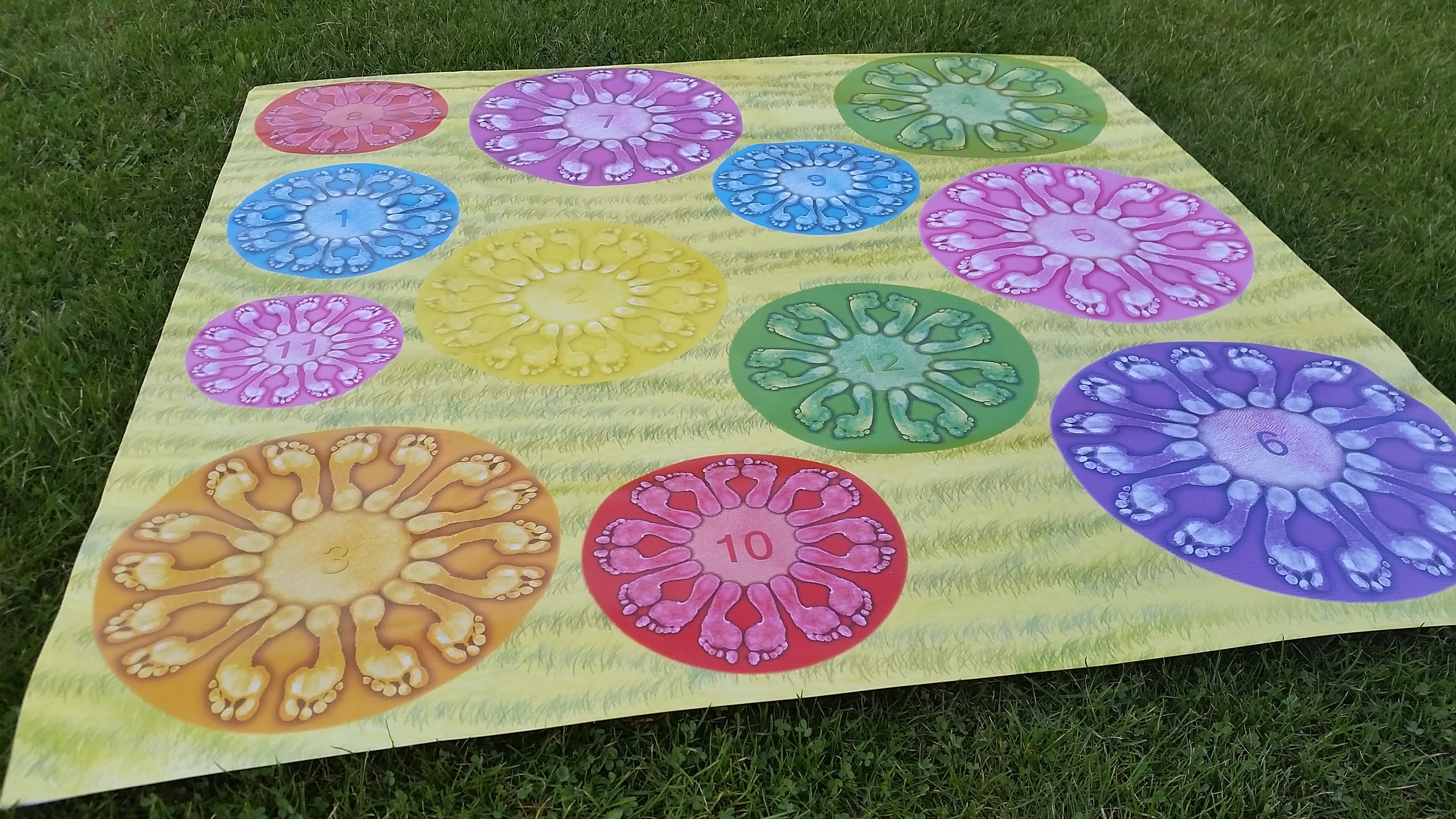 Flowers Footprints and Numbers Playmat- Easy to Clean Activity Mat- for ...