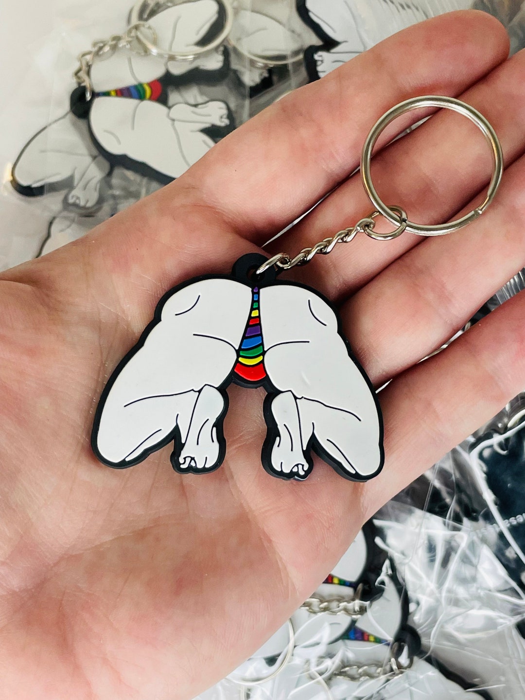Gay Mens Legs Rainbow Pride Keychain PVC Die-cut Gay Keychains Lesbian ...