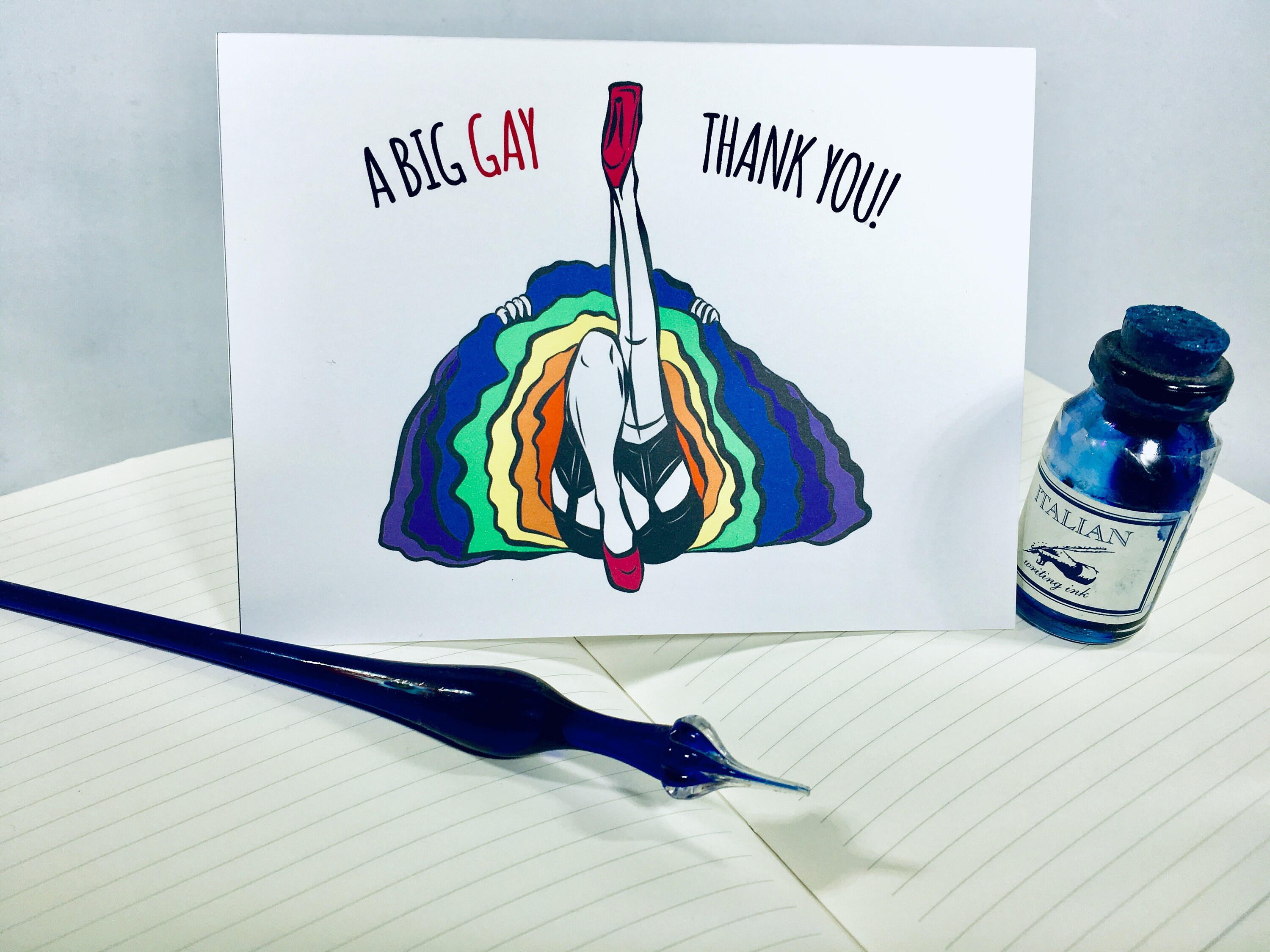 A Big Gay Thank You Pride Thank You Cards Set Of Eight 8 Etsy