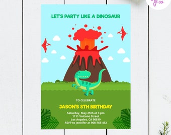 Volcano Party Invitation - Etsy
