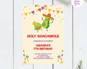 Holy Guacamole Birthday Invitation - Etsy