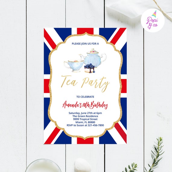 British Themed Party Invitations