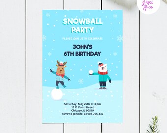 Snow Ball Party Invitation - Etsy