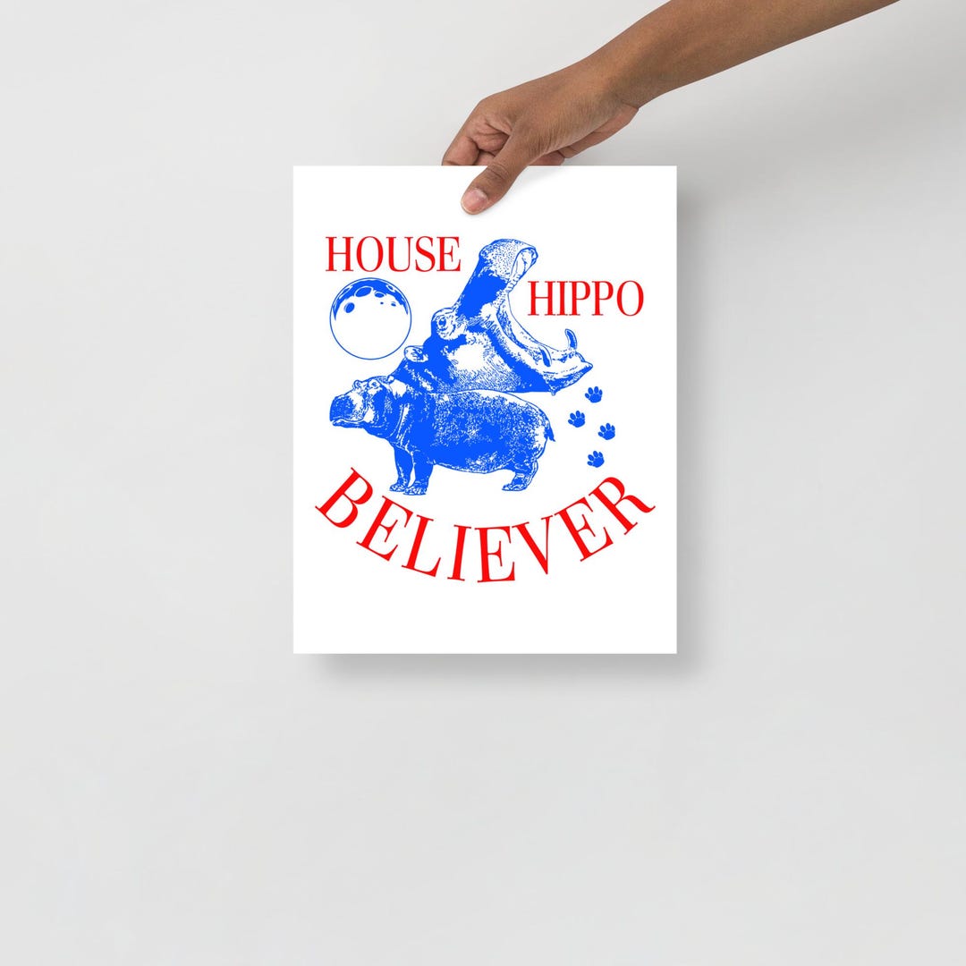 The North American House Hippo - Poster - Etsy