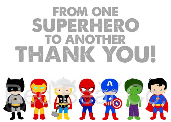 Superhero Birthday Thank You Superhero Birthday Party | Etsy