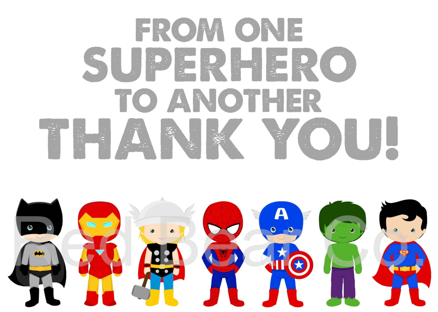 Superhero Birthday Thank You Superhero Birthday Party | Etsy