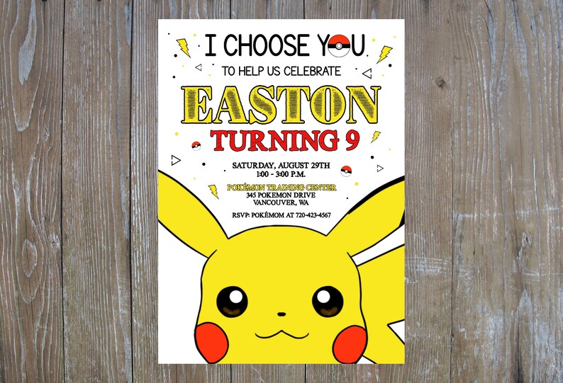 Pokemon Invitation Template Free