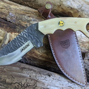 Buffalo Bone Karambit Knife | Custom Engraved Knife | Hunting Knife ...