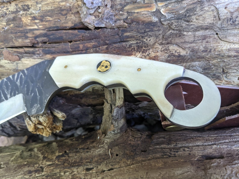 Buffalo Bone Karambit Knife Custom Engraved Knife Hunting - Etsy