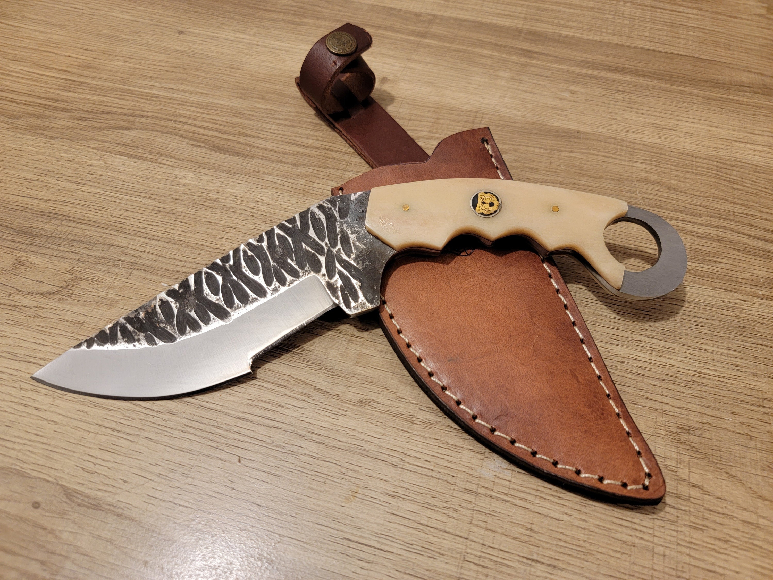 Buffalo Bone Karambit Knife Custom Engraved Knife Hunting - Etsy