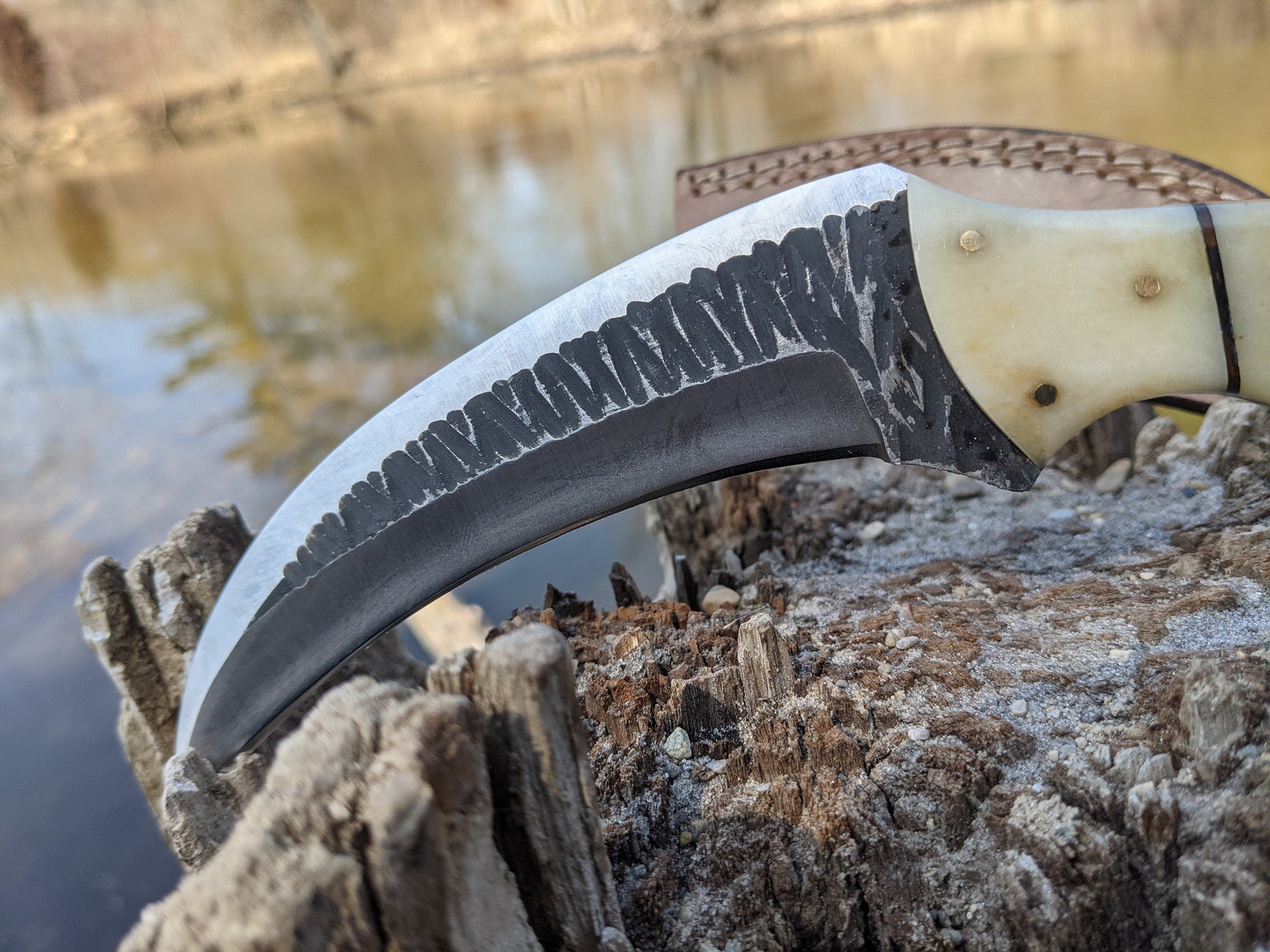 Buffalo Bone Karambit Knife Custom Engraved Knife Hunting | Etsy