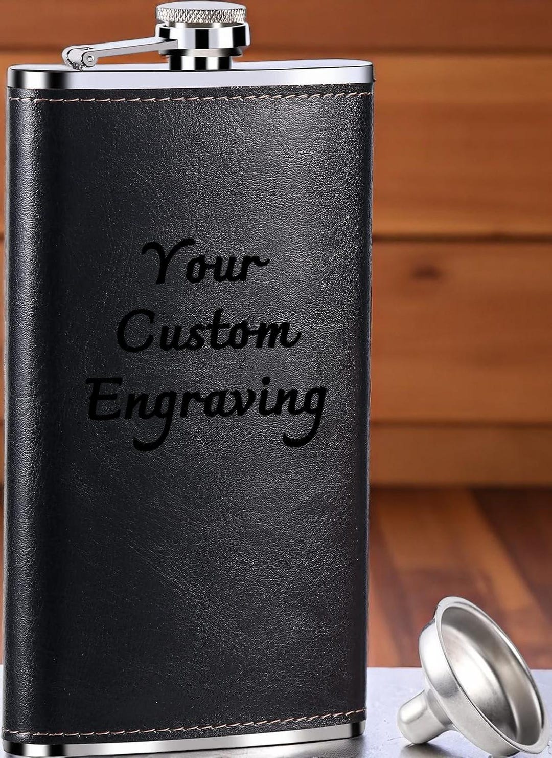 Engraved Leather Flask: Personalized Groomsmen Gift, Stainless Steel - Etsy