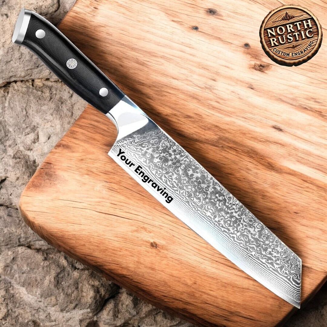 Engraved 8 Kitchen Knife G10 Handle Personalized Culinary Chef Knives ...
