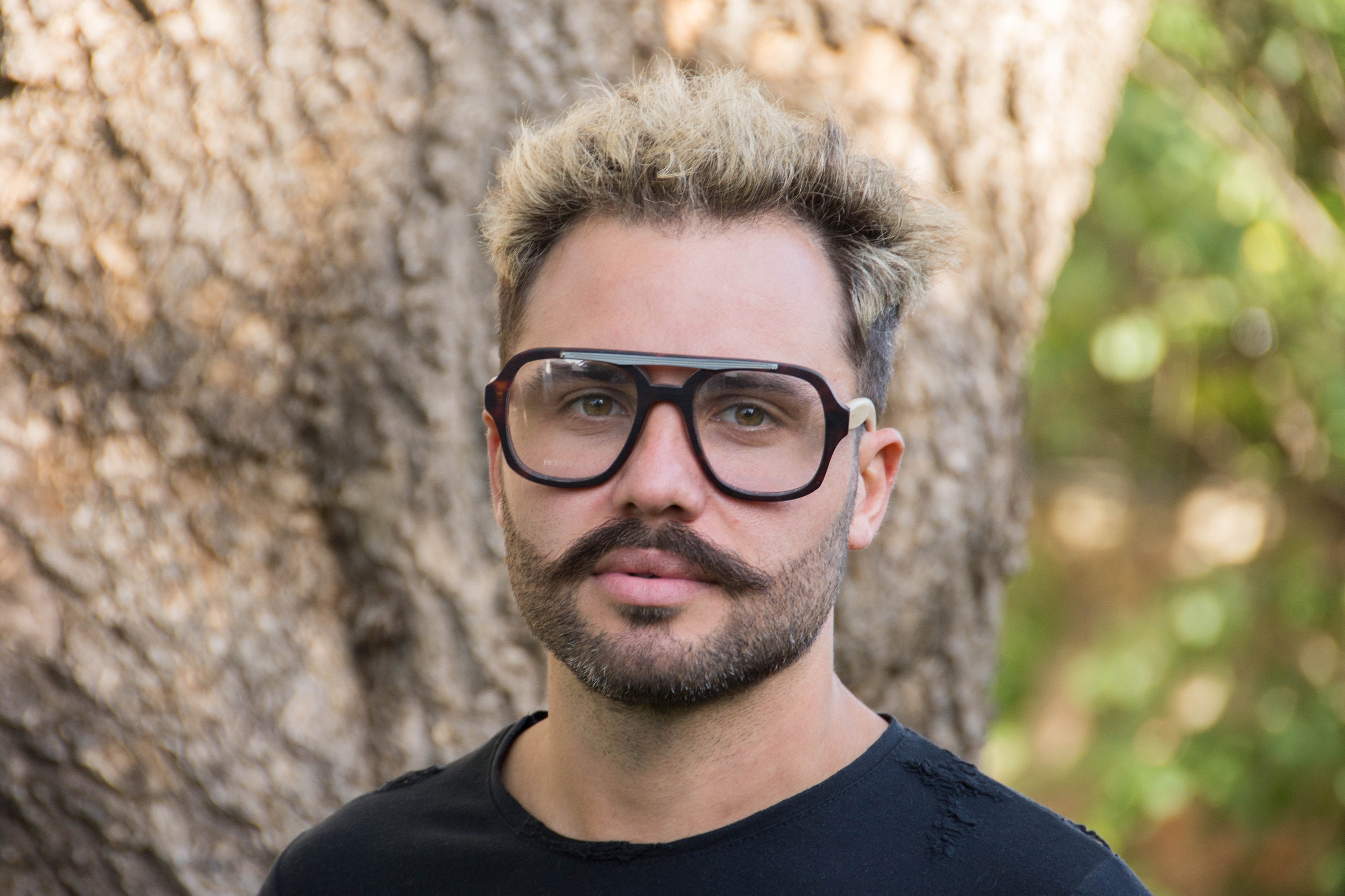 Aviator Reading Glasses in Wood, Acetate and Stainless Steel Model ...