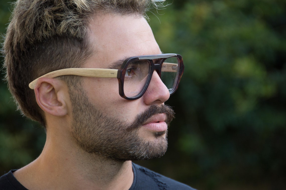 Aviator Reading Glasses in Wood, Acetate and Stainless Steel Model ...