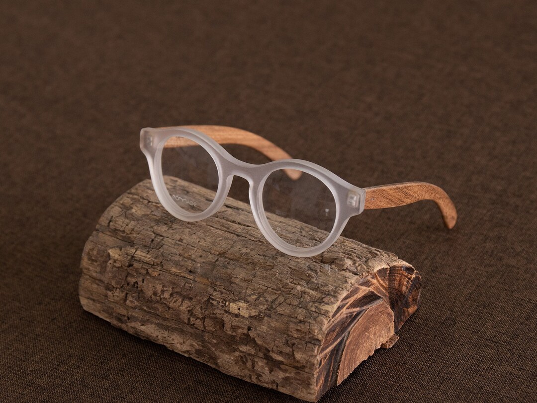 Round Wood and Crystal Acetate Reading Glasses Model Santorini - Etsy