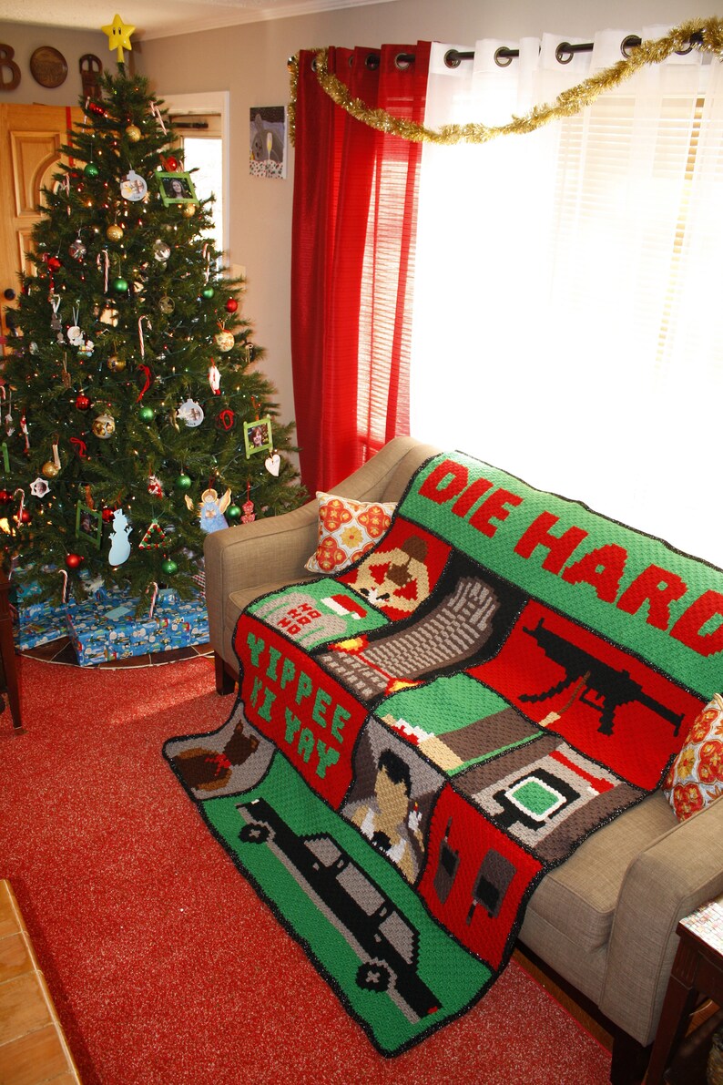 Die Hard Christmas Blanket CROCHET PATTERN - Digital Download Only - Etsy
