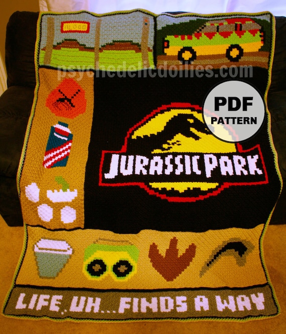 Jurassic Park Blanket Crochet Pattern Not a Physical Product - Etsy Finland