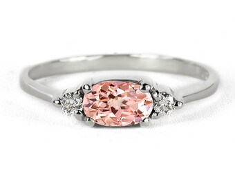 Peach Diamond Ring - Etsy